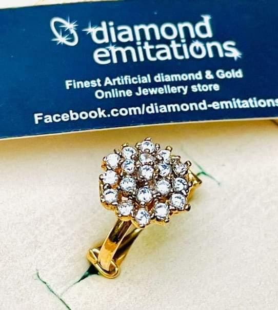 Gold plated diamond cut ring – Diamond Emitations